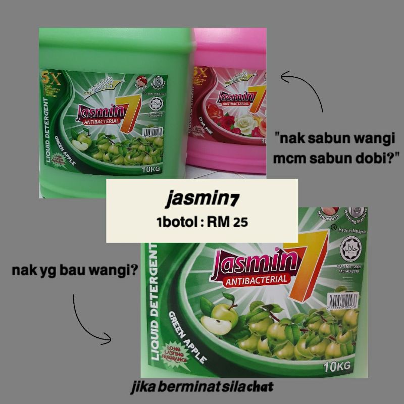 Jasmin7 antibacterial (Liquid Detergent) | Shopee Malaysia