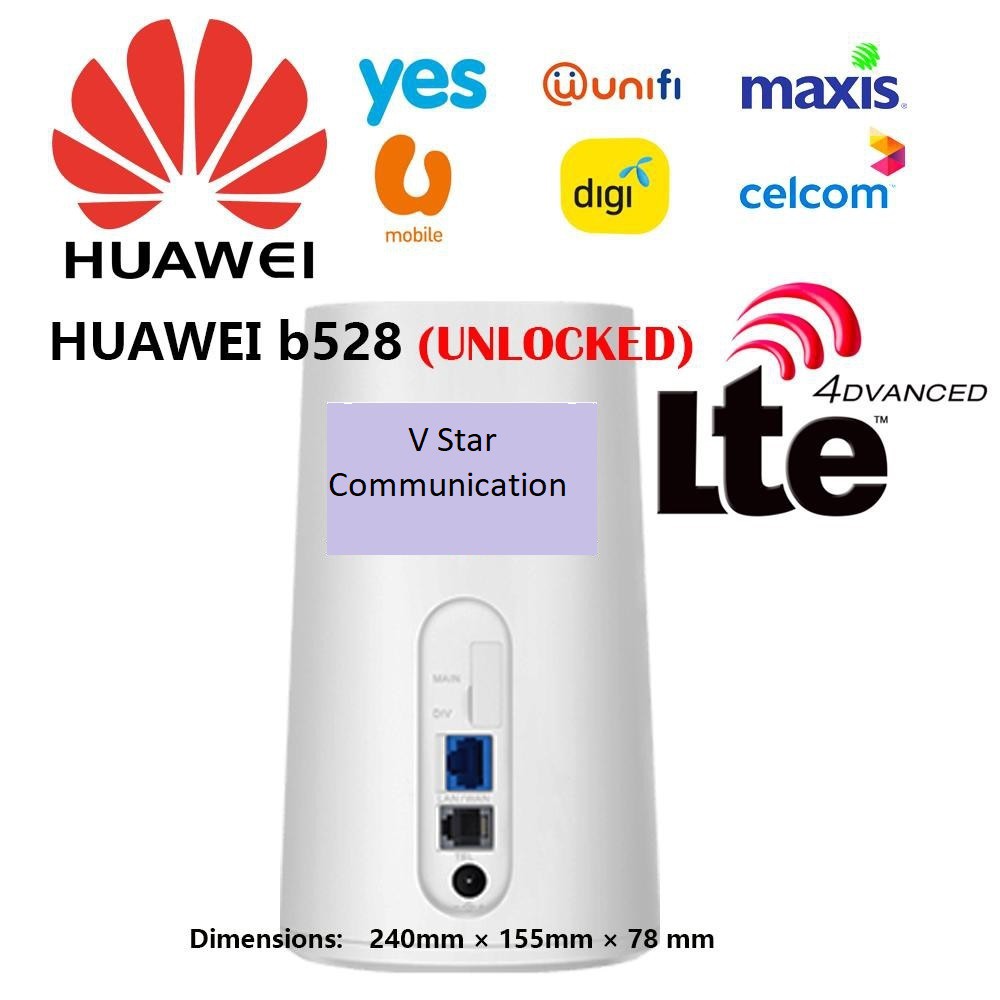 Modified Huawei B528 LTE Cat6 Wi-Fi 2.4GHz & 5GHz 4G+ Router SIm ...