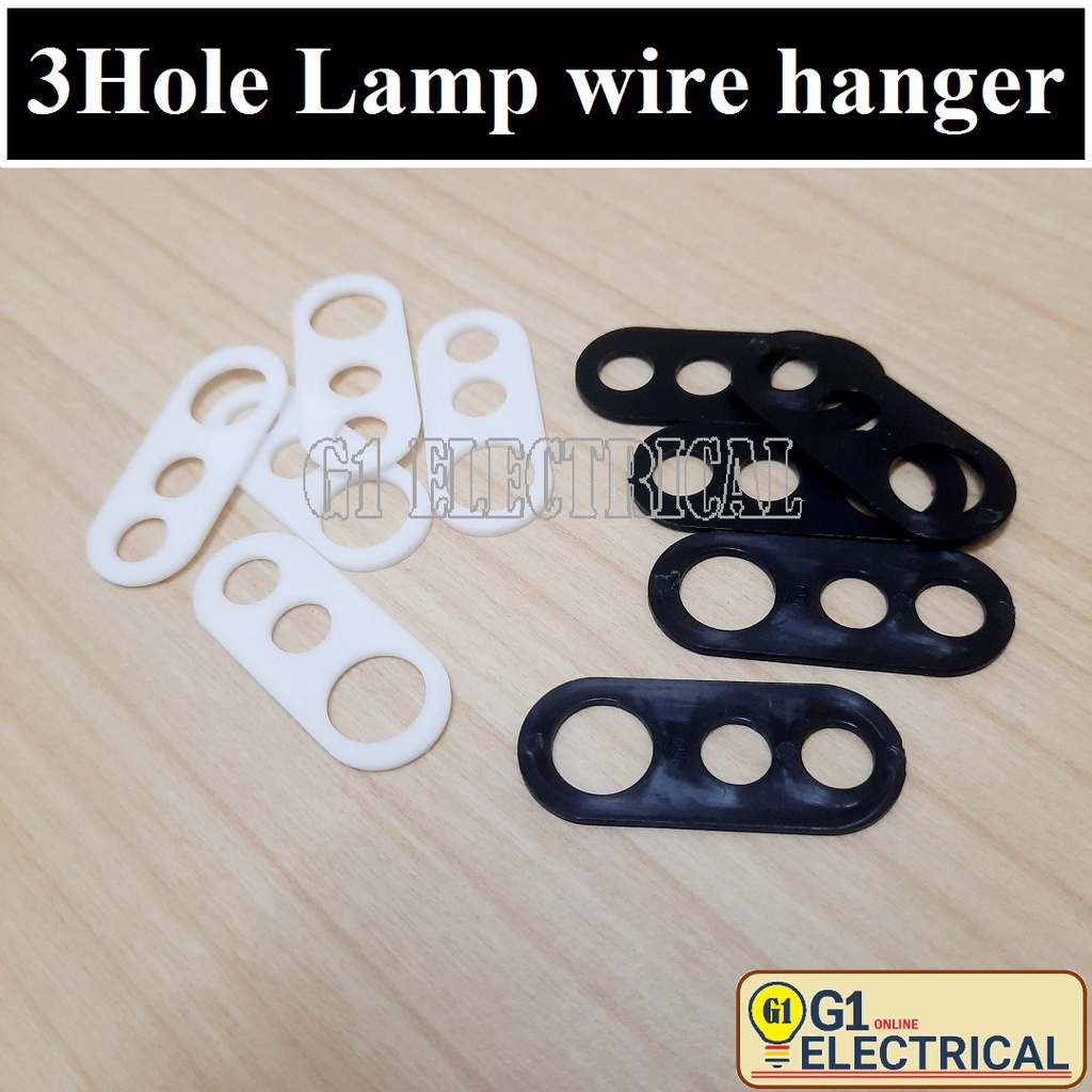 10pcs , PVC 3 hole lamp wire hanger/holder | Shopee Malaysia