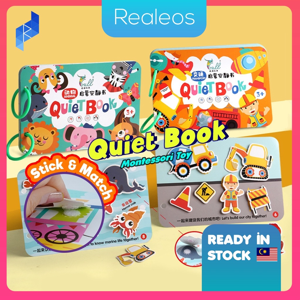 Realeos Reusable Baby Early Learning Busy Sticker Books Montessori ...