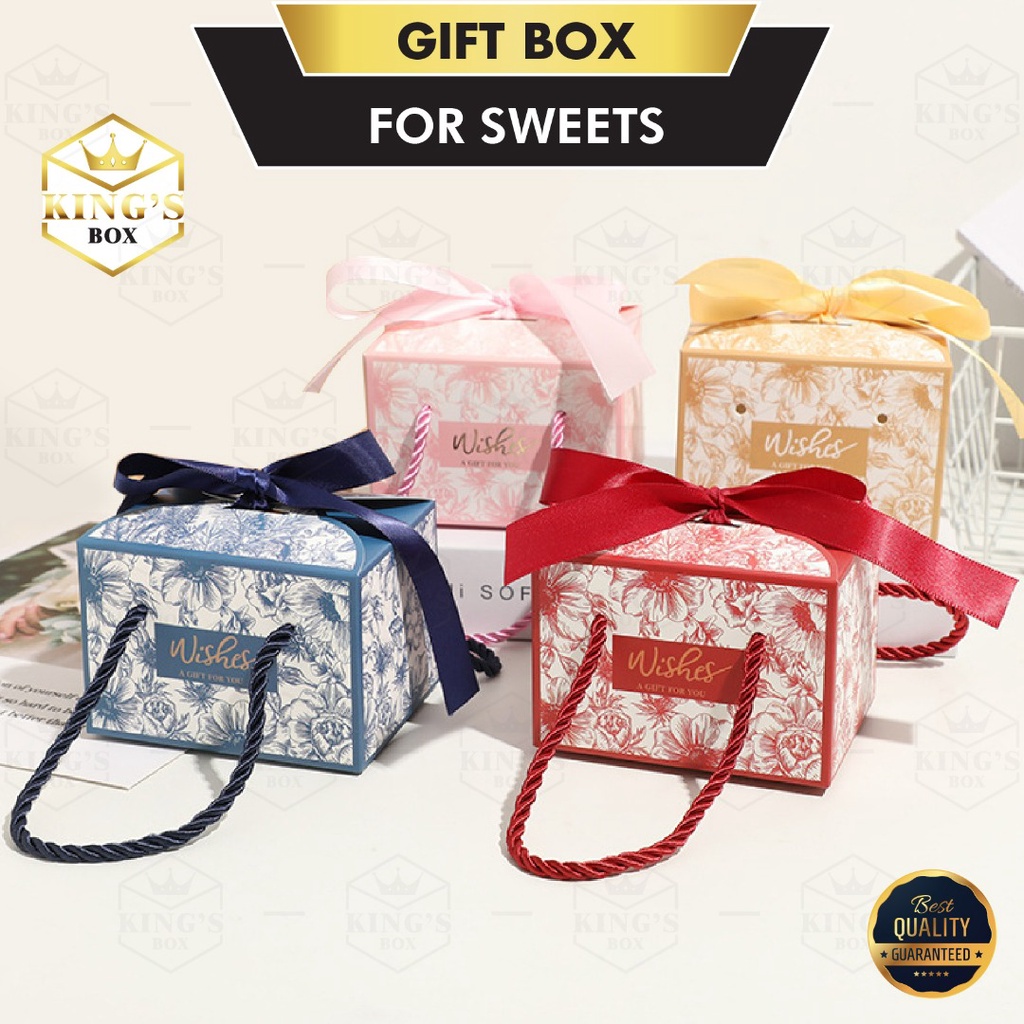 KINGS Kotak Telur Wedding Floral Handle Goodies Box Kotak Doorgift ...