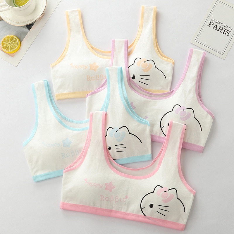 8-16 Baby Bra Girls Cute cat Training Bra Teenagers Girl Student Vest Kid's Baby Underwear Strap ...