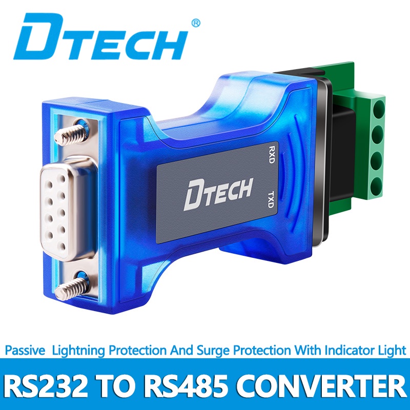 DTECH RS232 To RS485 Converter Passive RS232 RS485 Industrial-Grade Serial Communication Data ...