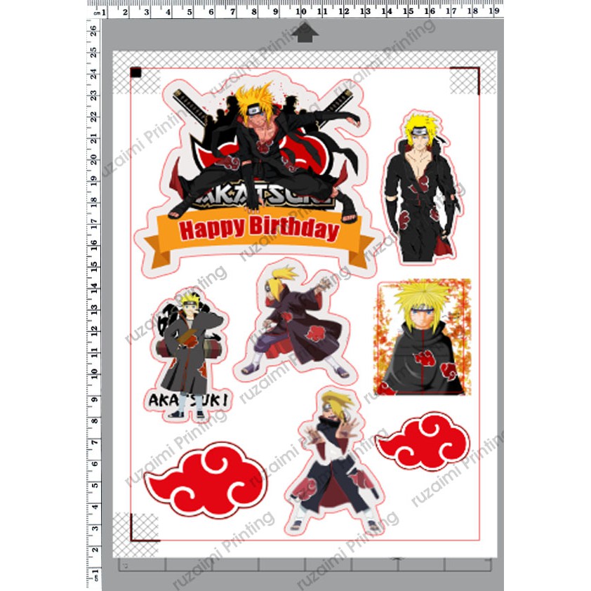 Naruto Akatsuki Cake Topper Birthday 002 | Shopee Malaysia