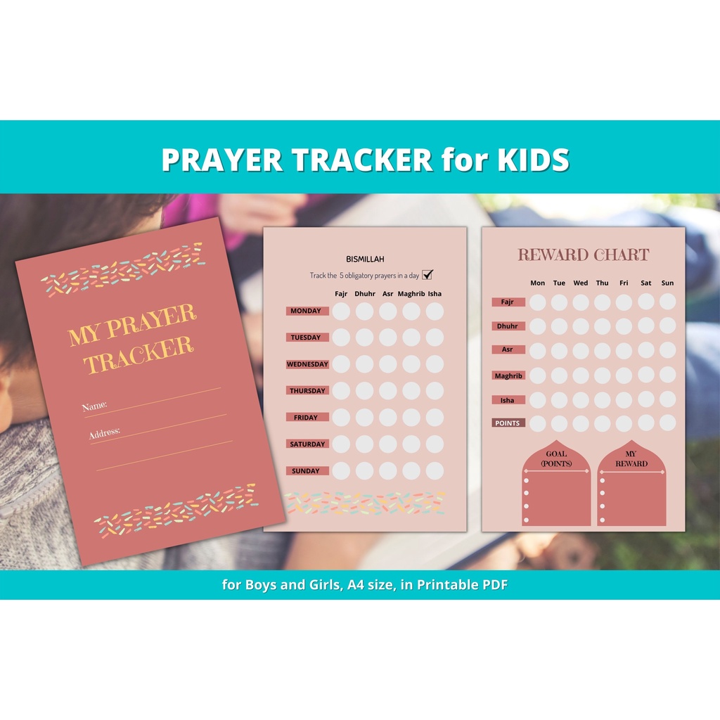 Prayer Tracker for Kids, and Reward Chart for kids, Islamic Prayer ...