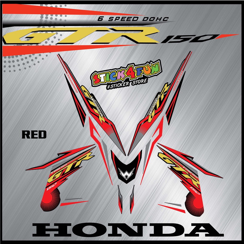 Stripe sticker motor honda rs150 winner GTR supra 150 i design vientam ...