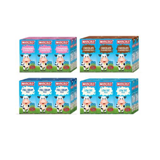 MARIGOLD UHT Milk Assorted / Susu UHT 200ml x 6 ( Full Cream / Low Fat ...
