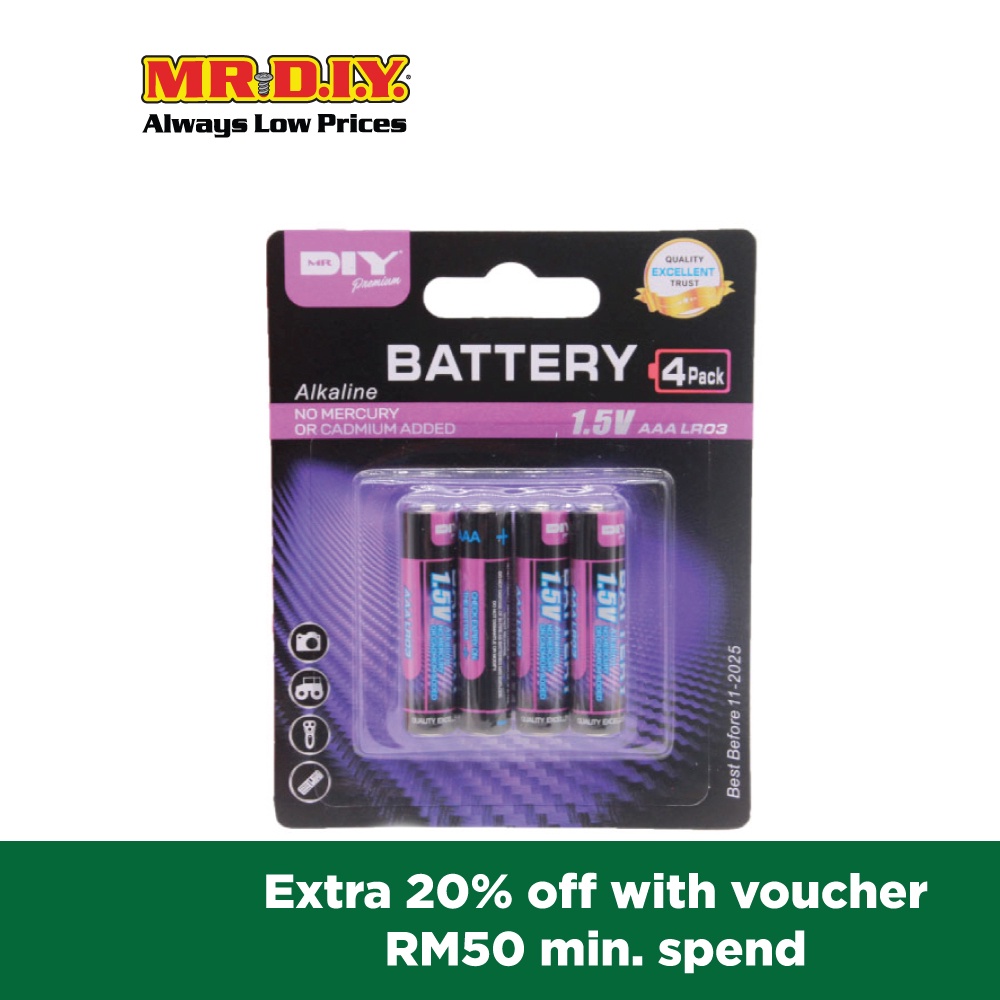 MR.DIY Alkaline Battery AAA (4pcs) | Shopee Malaysia