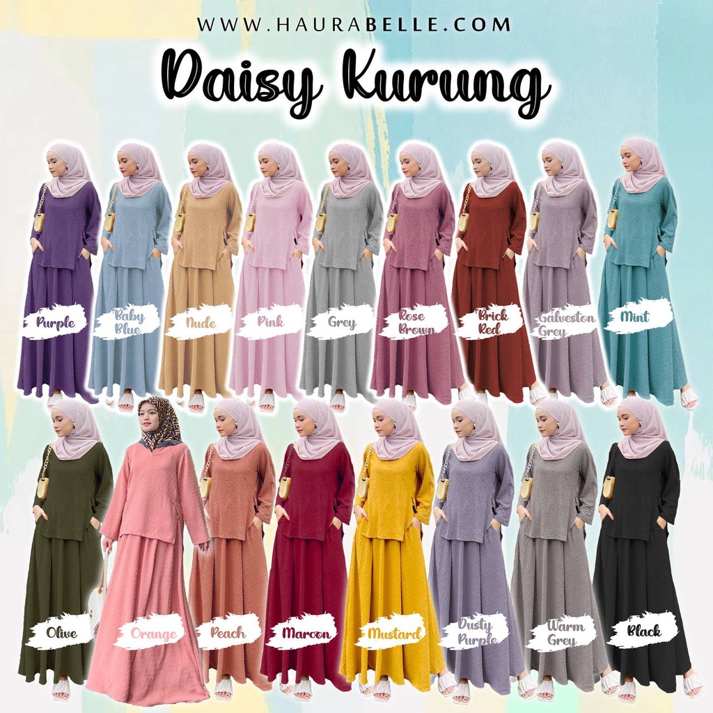 HAURABELLE DAISY KURUNG | BAJU KURUNG MODEN MUSLIMAH RM79 | Shopee Malaysia