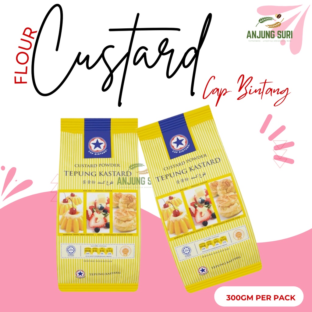 Custard Powder Original Flavour 300g Tepung Kastard Cap Bintang Sesuai ...