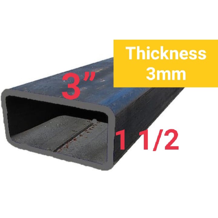 BESI Hollow ( 1 1/2" x 3" x 3mm ) Mild Steel Hollow Mild Steel ...