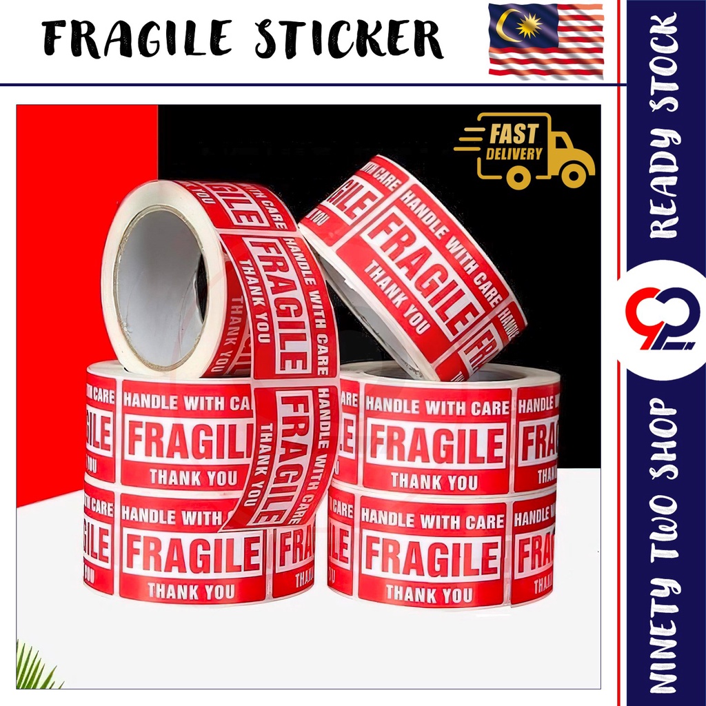Fragile Sticker Stiker Murah Mudah Pecah Label Warning Courier Bag ...