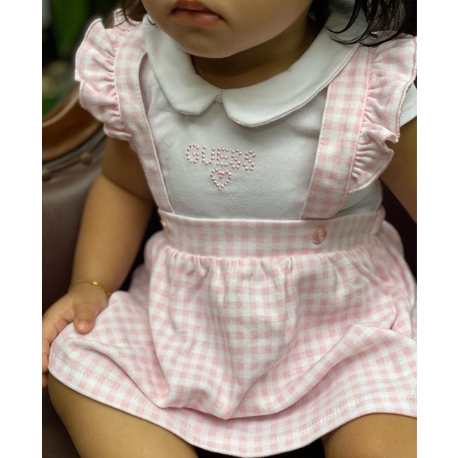 BRANDED - Pink Jumper Dress with White Romper | Shopee Malaysia