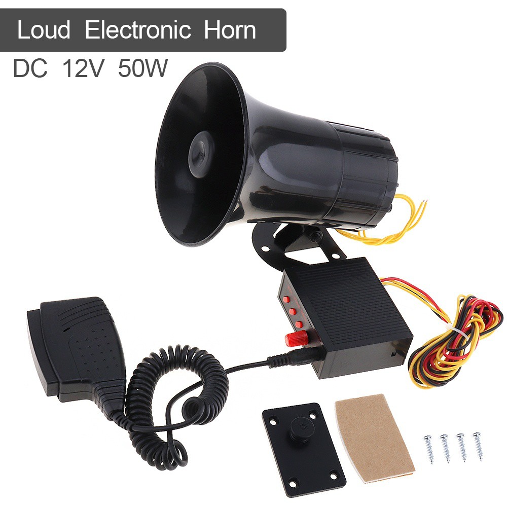50W 12V Warning Siren Motorcycle Alarm Firemen Loudspeaker | Shopee ...