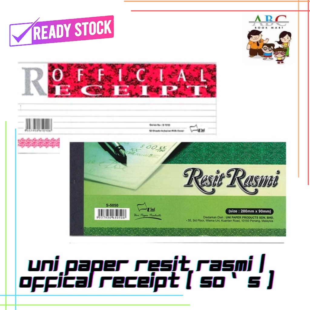 ( READY STOCK ) UNI PAPER RESIT RASMI OFFICIAL RECEIPT ( 50`S ...