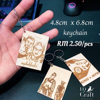 [5 PCS MINIMUM ODER ] Custom Keychain kayu [ custom made ] Logo , nama ...