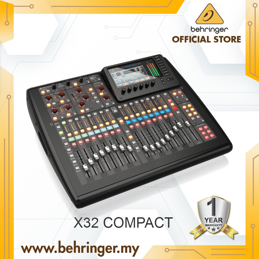 Behringer X32 Compact 40-Channel 25-Bus Digital Mixer 16 Mic Pre ...