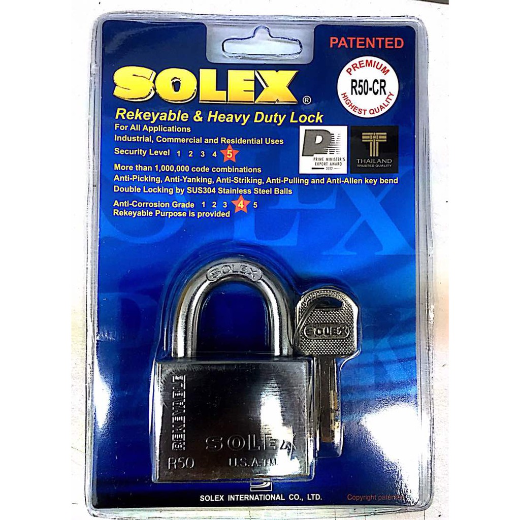 Solex CR50 Rekeyable & Heavy Duty Padlock 50mm | Shopee Malaysia