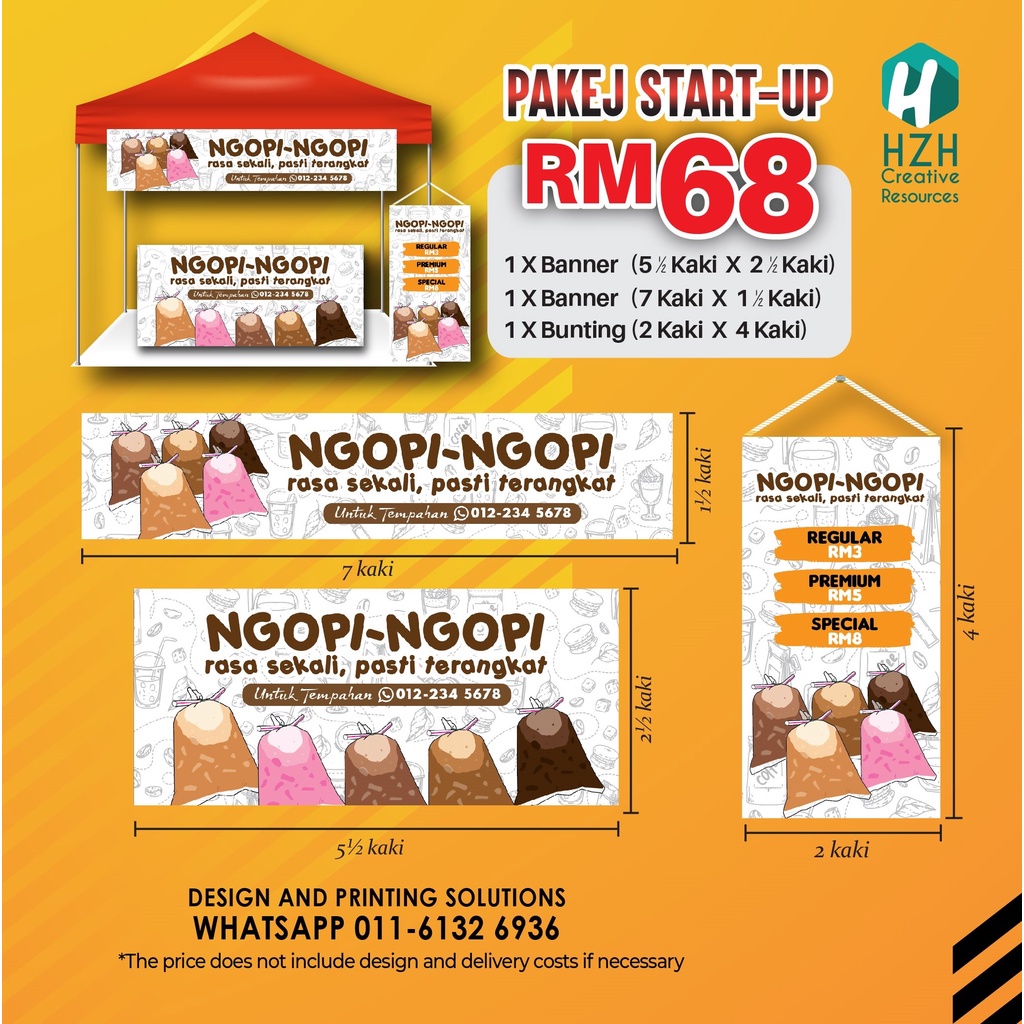 Bunting Banner Printing (Pakej Jimat) (READY DESIGN AVAILABLE) | Shopee Malaysia