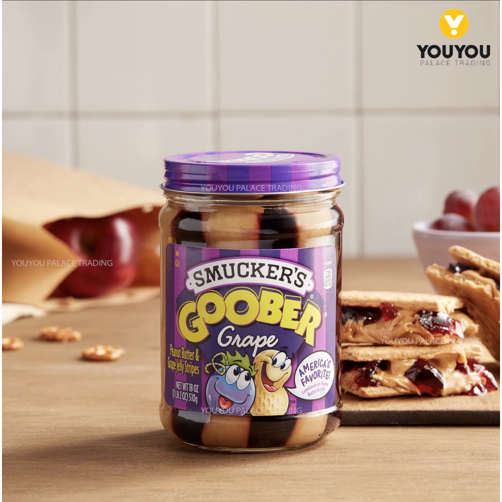Smucker's Goober Peanut Butter & Grape Jelly Stripes 340G (100% ... Smucker's Goober Peanut Butter & Grape Jelly Stripes 340G (100% ...