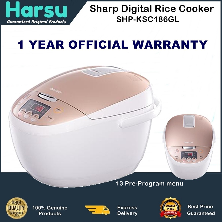 Sharp Digital Rice Cooker (1.8L) 24-Hour Timer 13 Pre-Program Menu 1 ...