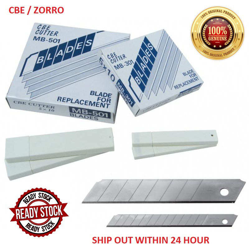[READY STOCK] CBE / ZORRO Cutter Blade 9mm / 18mm Refill For Big and ...