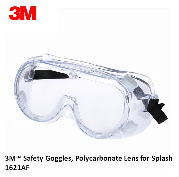 3M 1621AF Safety Goggles Anti Fog, Polycarbonate Lens for Splash ...