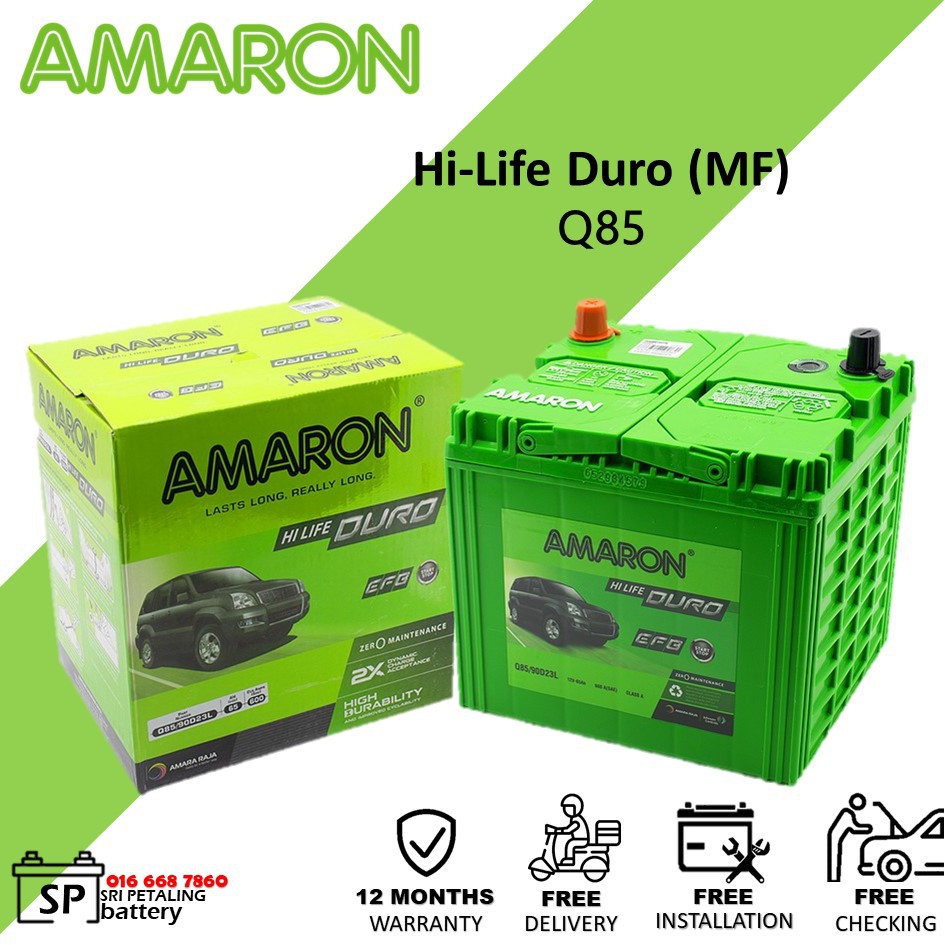 [ Q85 EFB | D23 | D23R | D23L ] Amaron Hi-life DURO | Car Battery Bateri Kereta | Mazda Skyactiv ...