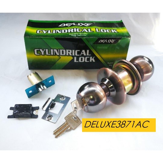 Deluxe cylindrical lock 3871 (60mm backset) tombol pintu bilik / door ...