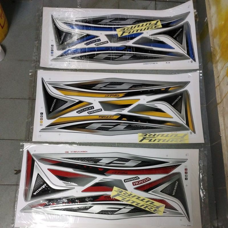 stiker Sticker body stripe cover set (3) honda future125 future 125 FI ...