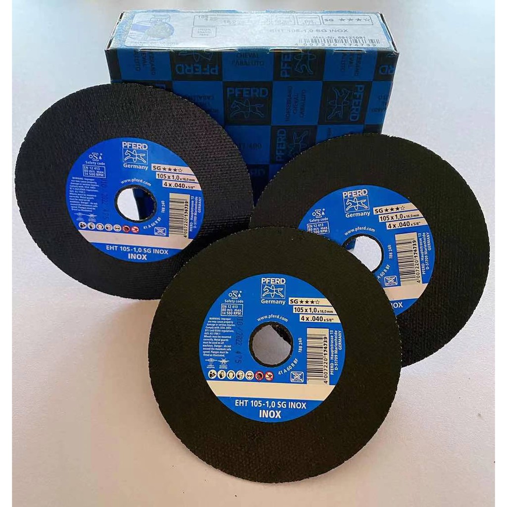 PFERD 4" X 1.0MM STAINLESS STEEL CUTTING DISC (105MM X 1.0MM X 16MM ...