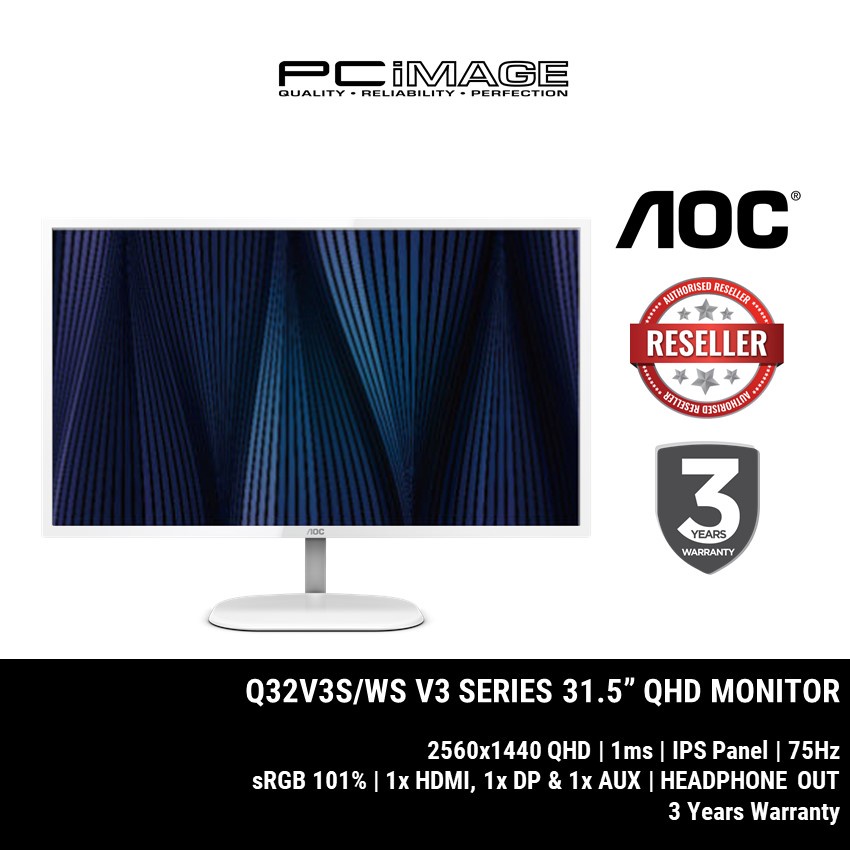AOC V3 SERIES Q32V3S / Q32V3S/WS QHD MONITOR (31.5/"2560X1440/4MS/75HZ ...