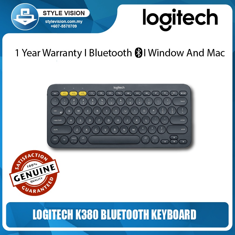 Logitech K380 Multi-Device Bluetooth Keyboard Black/Blue | Shopee Malaysia