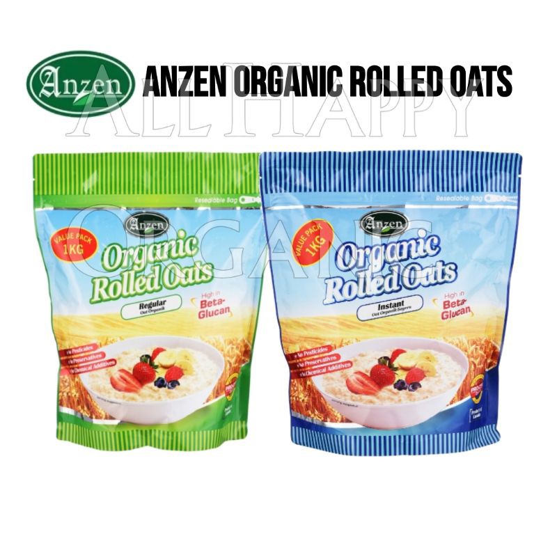 Anzen organic rolled oats 1kg Instant/Regular | Shopee Malaysia