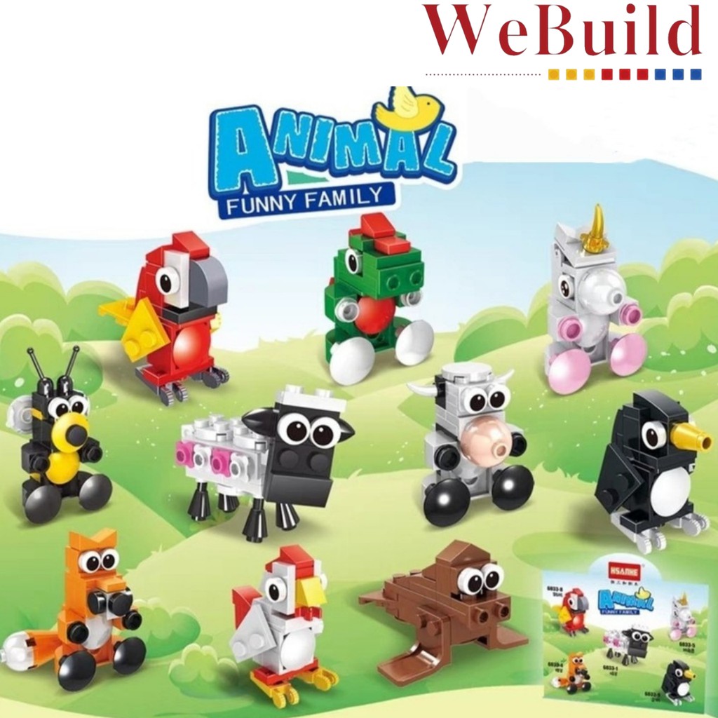 Animal mini figures cute building blocks (Individual) HSANHE 6033 Sheep ...