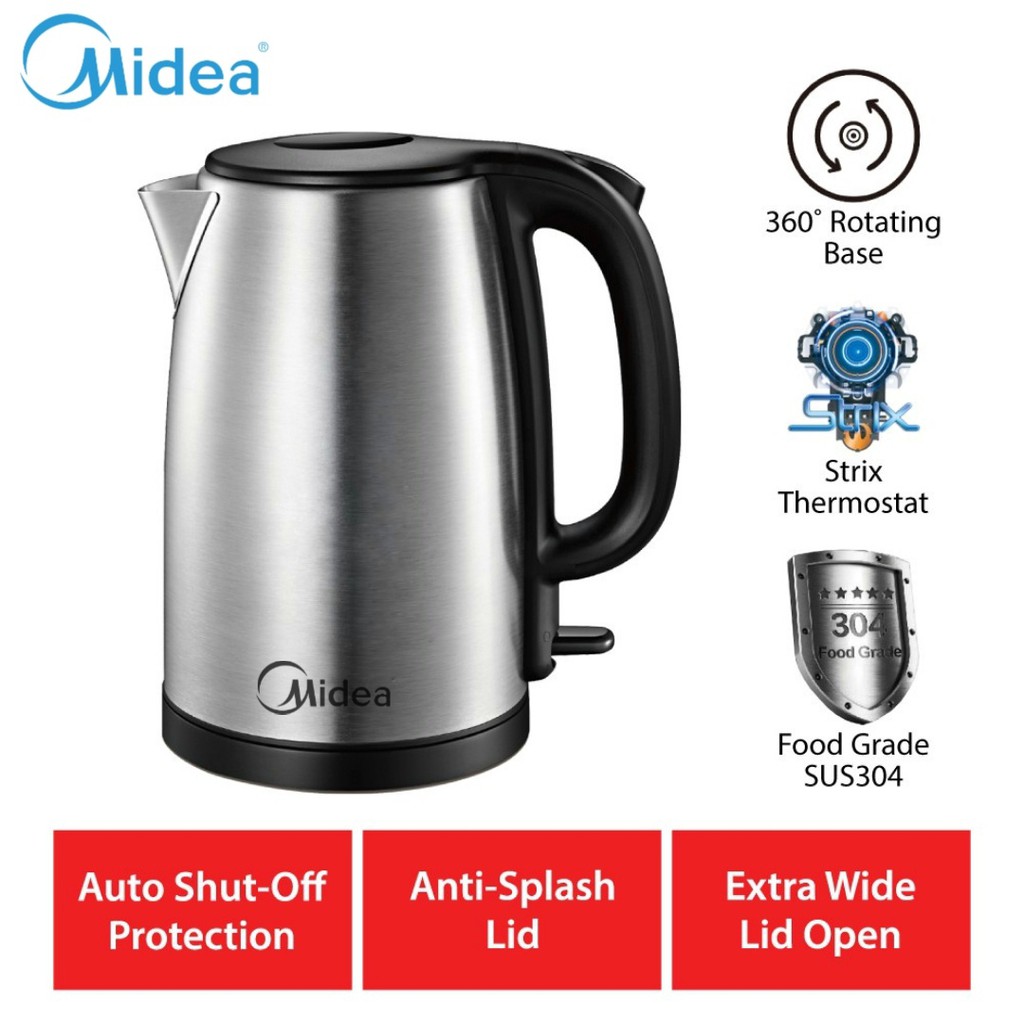 Midea Electric Jug Kettle 1.7L MK-17S33D SUS304 Food Grade Stainless ...