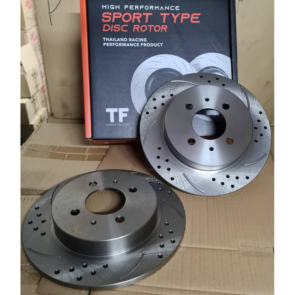 ORIGINAL TF THAILAND SLOTTED & DRILLED DISC ROTOR PROTON WIRA / PUTRA 1 ...
