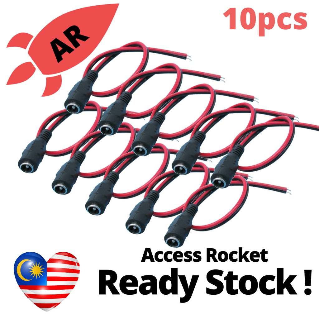Female DC Power Jack Plug CCTV Camera Power 5.5 x 2.1mm X 10pcs ...