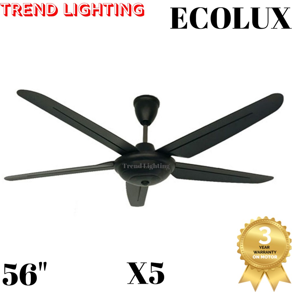 (2 Sets) Ecolux 56505 56″ 5 BLADE CEILING FAN (3 years warranty) (GM ...