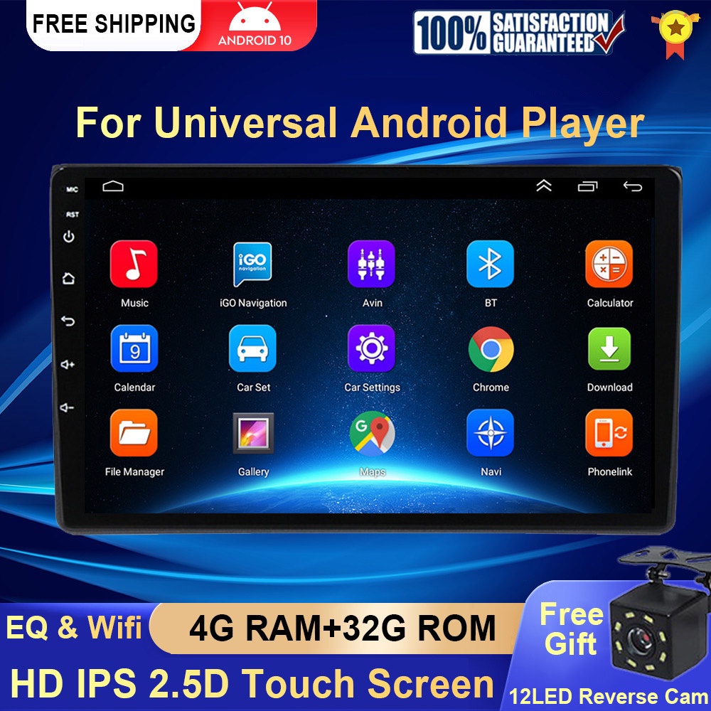 [ 4GB RAM+32G IPS ] 9/10 Inch Android Player Double Din Car Radio ...
