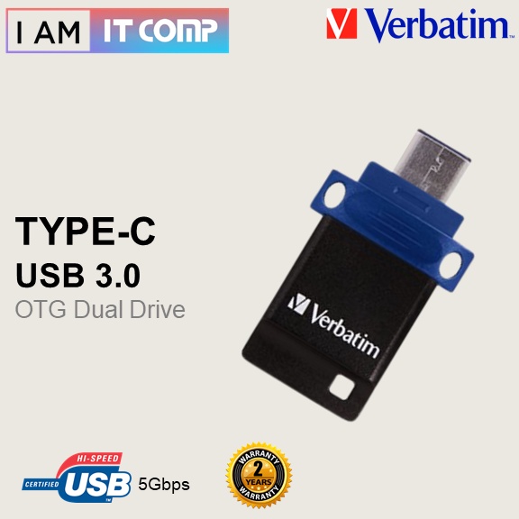 Verbatim OTG Type-C USB 3.0 Dual Drive ( 32GB / 64GB) OTG Pendrive ...