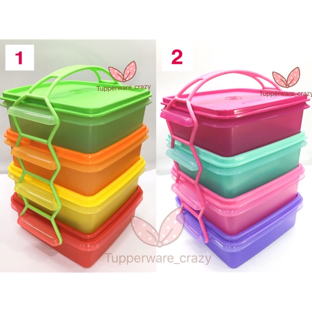 Tupperware Small Carry All Square Goody Lunch Box Set | Shopee Malaysia