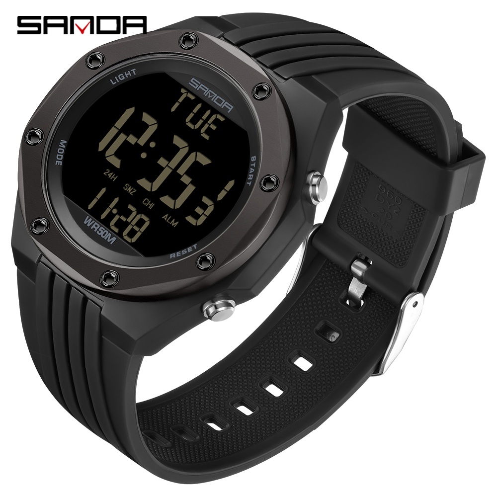 Sanda Multifunctional LED Digital Display Watch Casual Sports Watch Multifunctional Cool ...