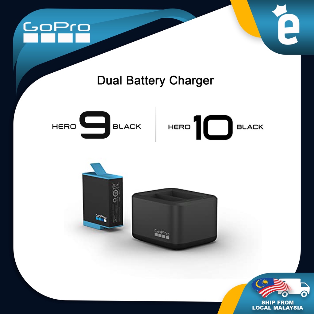 GoPro Dual Battery Charger for HERO 9 HERO 10 HERO8 Black / HERO7 Black ...