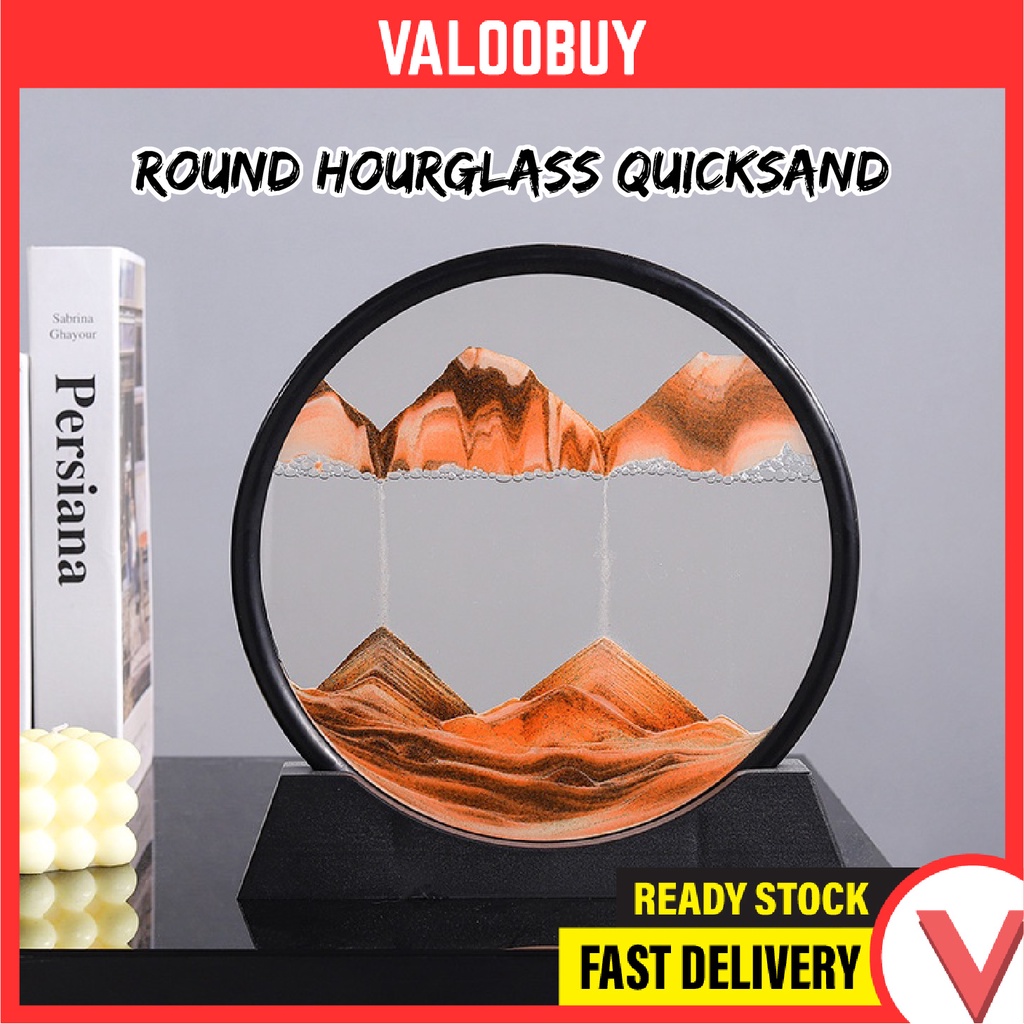 Creative 12inch Round Hourglass Quicksand Ornament Flowing Deep Sea ...