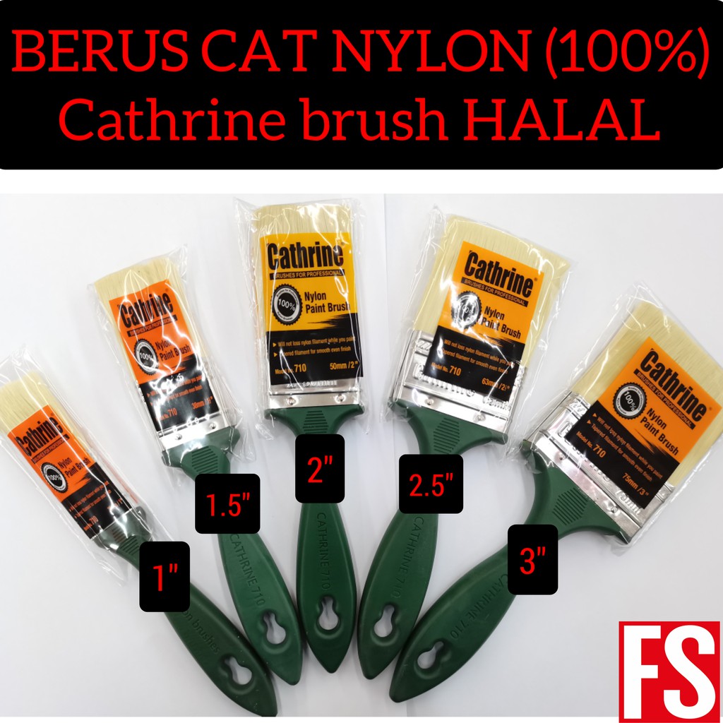 CATHRINE (BERUS CAT) 100% NYLON PAINT BRUSH (HALAL) | Shopee Malaysia