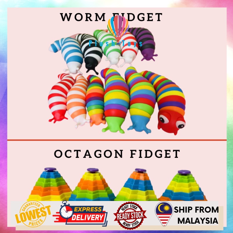 Worm New Slug Fidget Toy Slinky 3D Printed Stress Relief For Kids ...