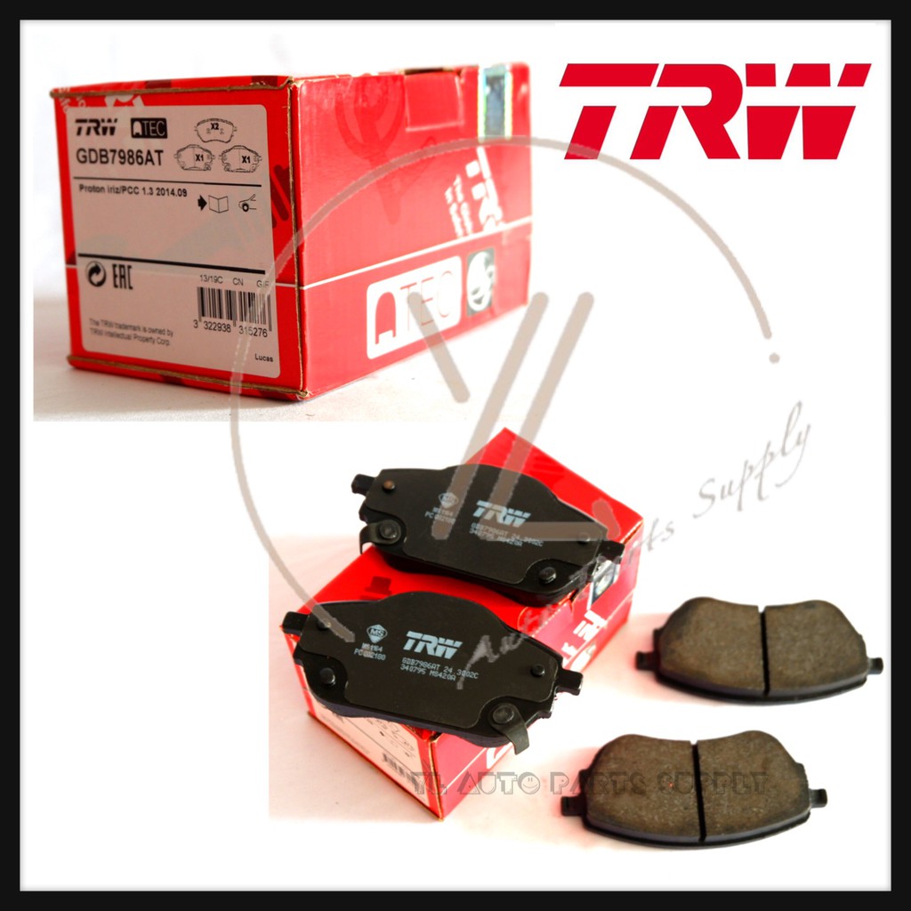 PROTON IRIZ / PERSONA 2016 TRW FRONT DISC BRAKE PAD ( GDB7986 ...