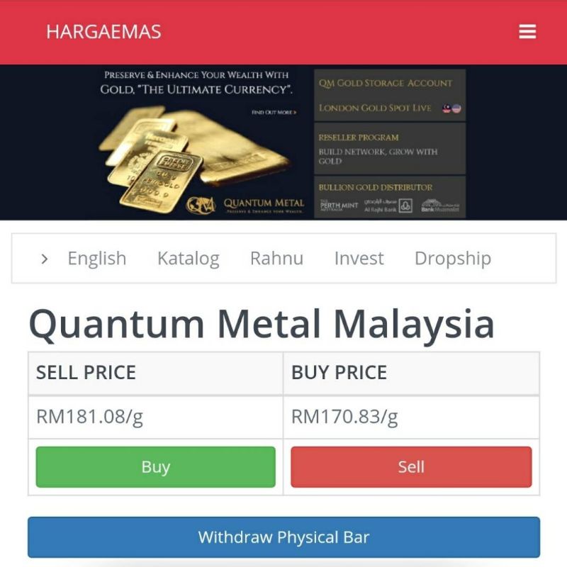 Quantum Metal Harga Emas Malaysia Pelaburan Emas Digital Poster ...