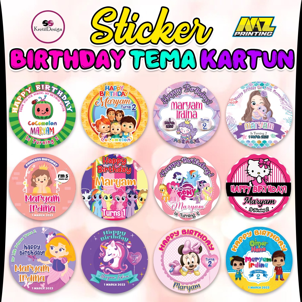 STICKER BIRTHDAY BERTEMA (STICKER DOORGIFT) | Shopee Malaysia